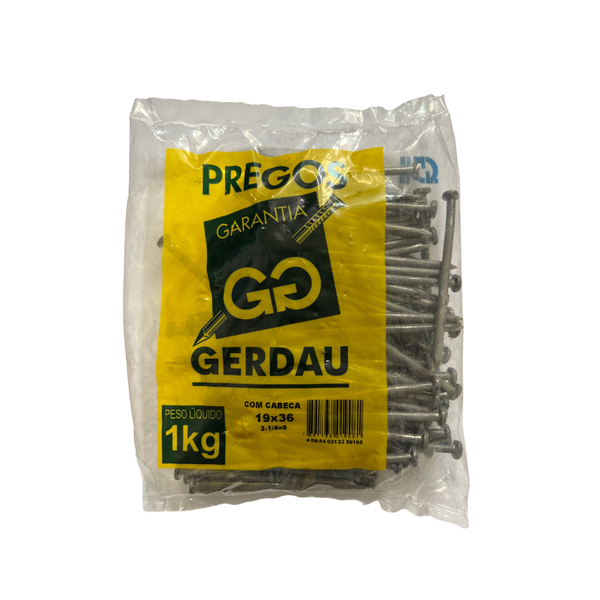 Prego 19X36 Gerdau | Loja Gubler
