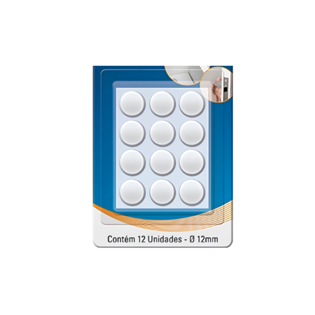 Gota De Silicone Redonda 12MM Com 12 Peças - Tekbond