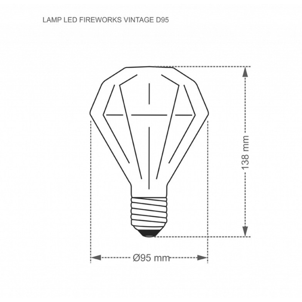 Lâmpada LED Fireworks Vintage D95 Âmbar 2W E27 - Taschibra