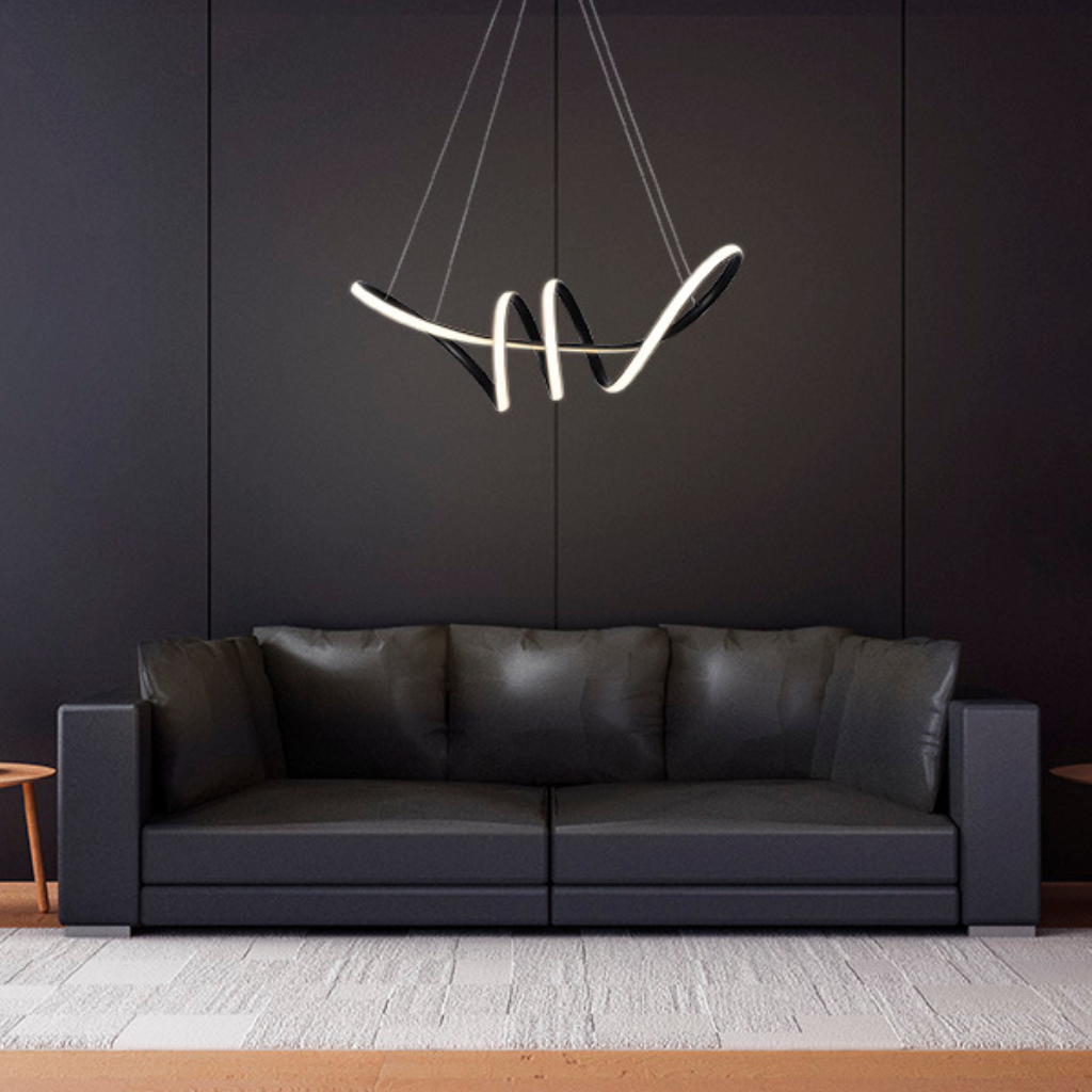 Pendente LED LOOP 38W 3000K Preto - Taschibra