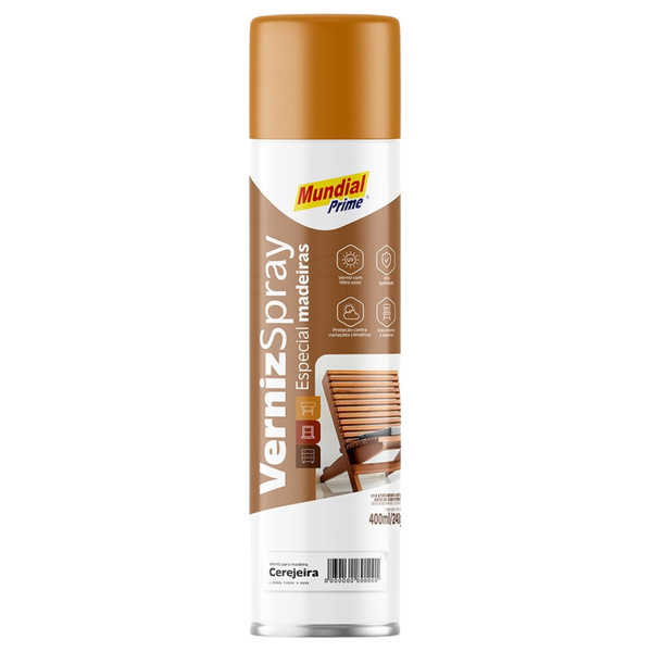 Verniz De Madeira 400 ML Com Proteção UV - Mundial Prime - Cerejeira